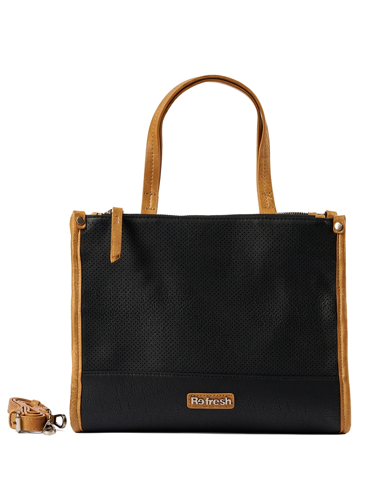 Bolso Resfresh Tipo Satchel Helena Negro | Le Bolsha